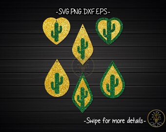 Cactus Earring Svg, Succulent Earring Svg, Cacti Plant Lover Gift Idea ...
