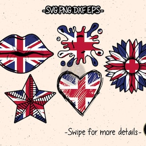 United Kingdom SVG | England Flag Heart Sunflower Cut File Cricut ...