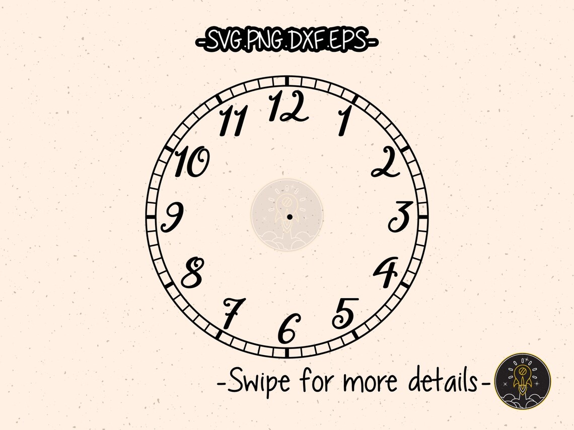 Clock Face Template Stencil SVG Laser Cut File Cricut Vector Clipart - Etsy