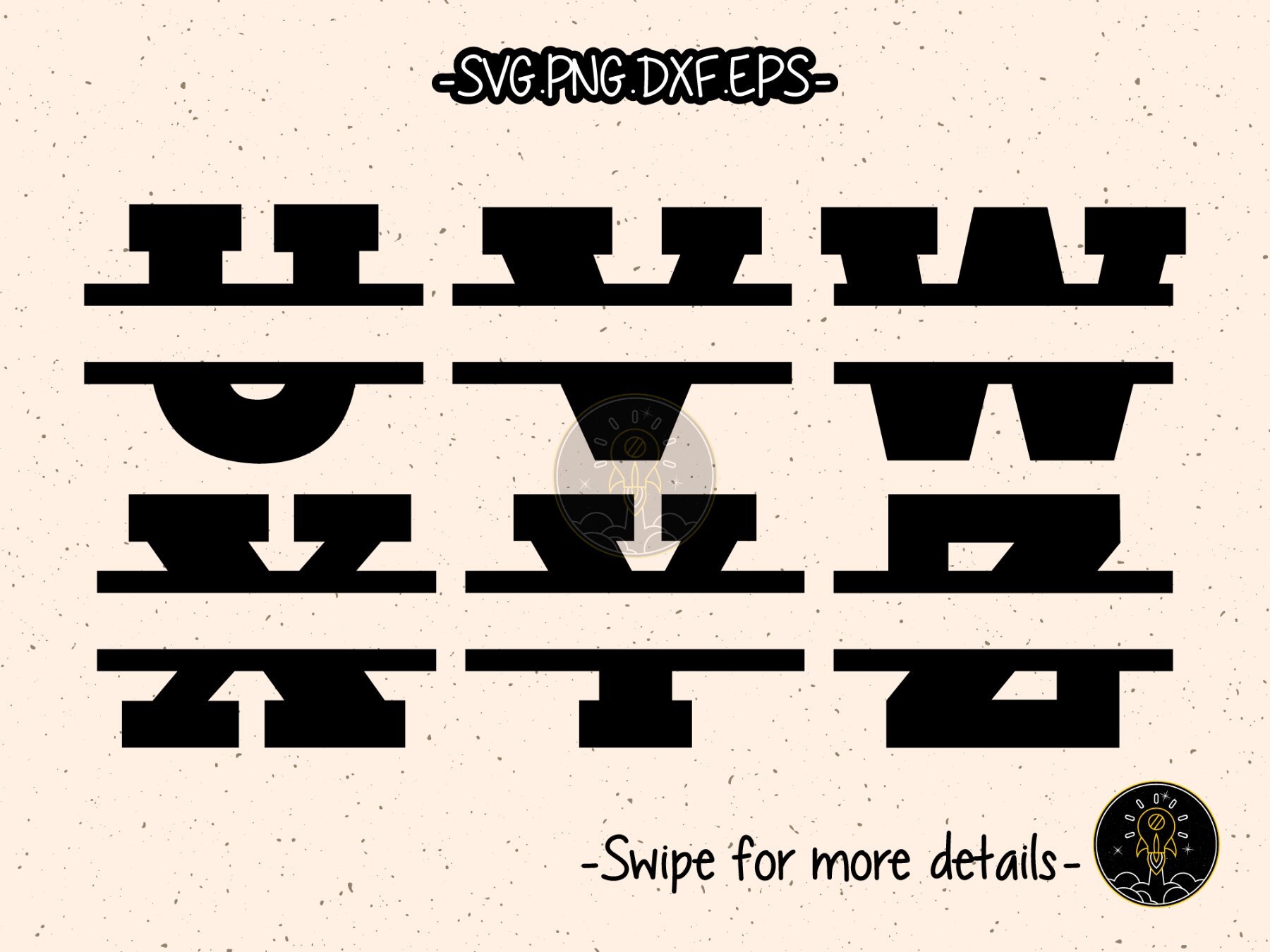 Split Monogram Frame Font Letter Alphabet SVG Cut File Cricut - Etsy