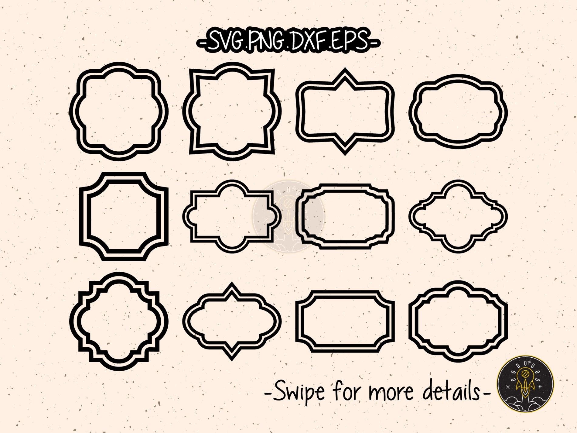 Vintage Square Line Border Frame SVG Cut File Cricut Clipart - Etsy Canada