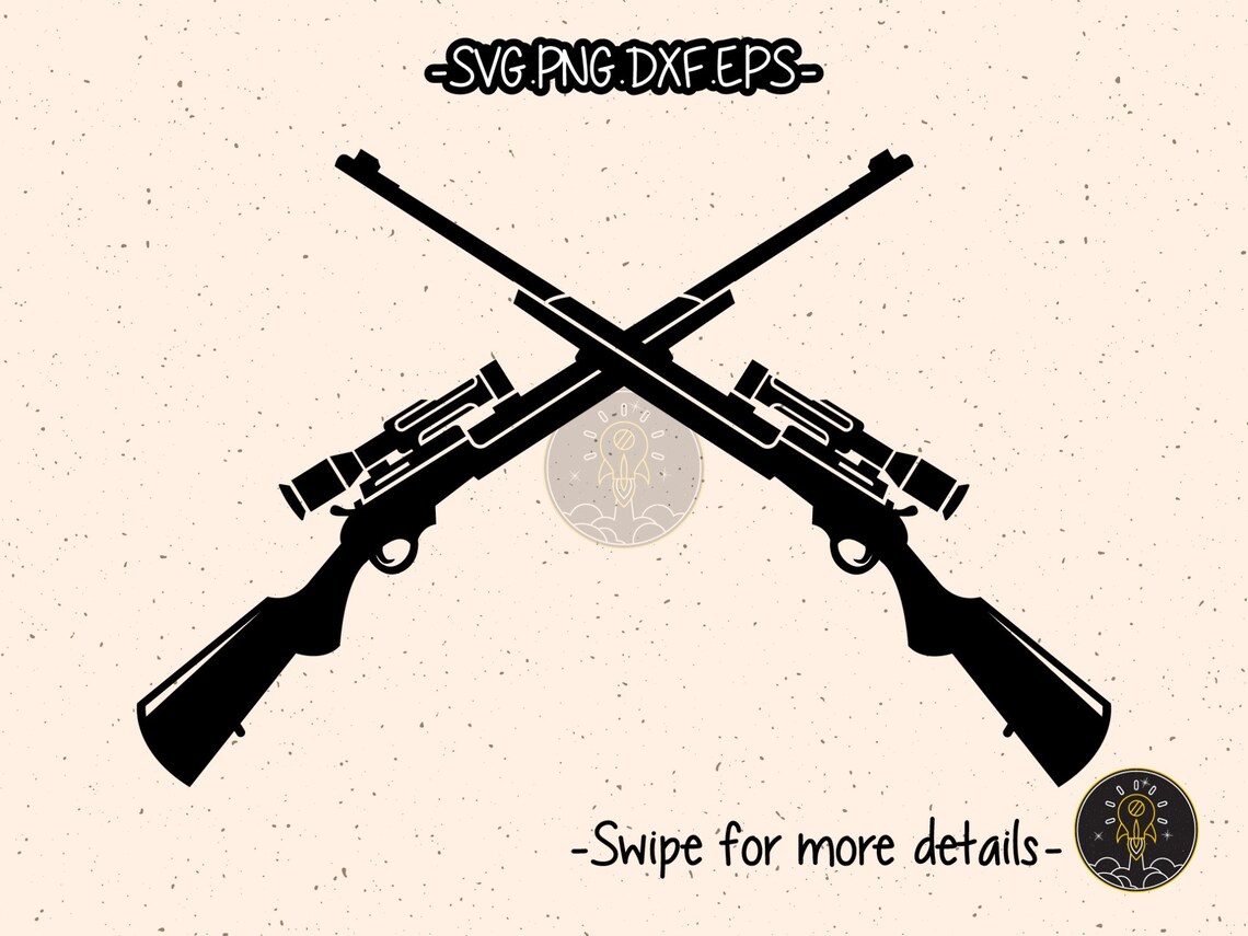 Crossed Rifles Hunting Sniper Gun Shooting SVG Cut File Cricut Clipart ...