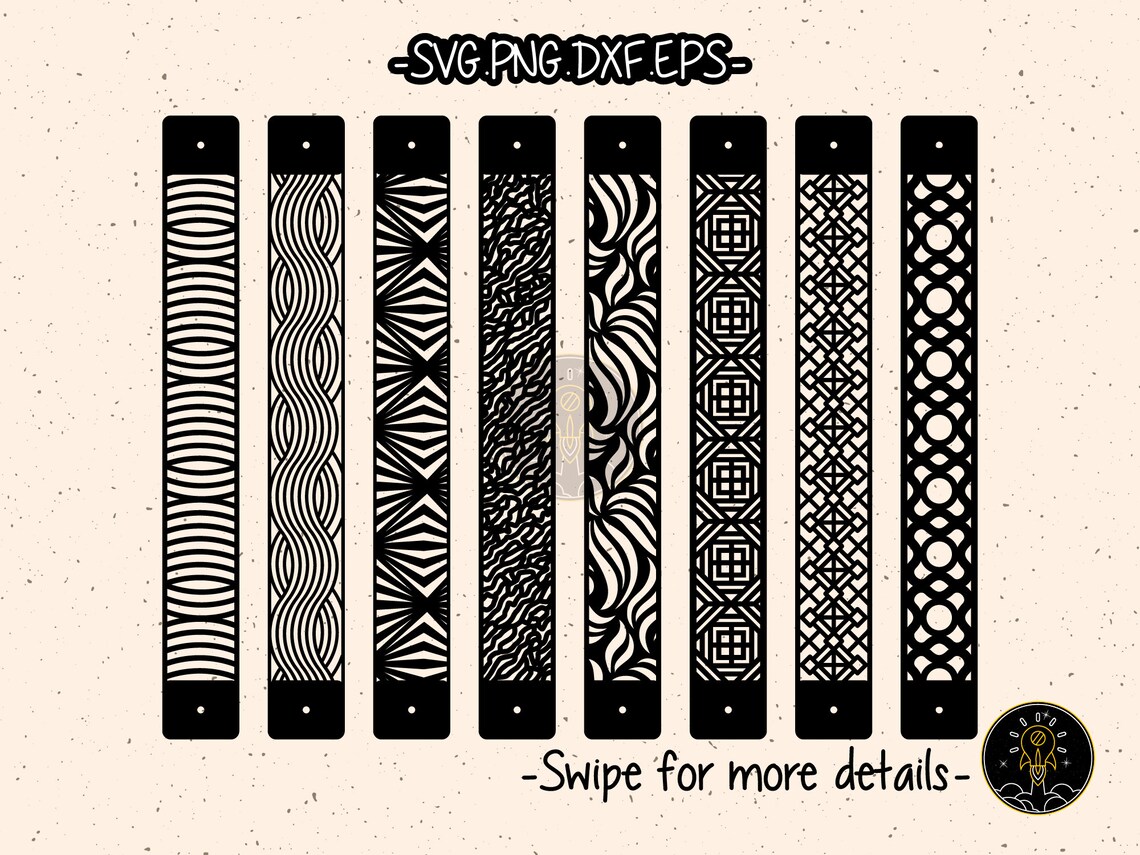 2 Layers Abstract Geometry Bracelet Template SVG Laser Cut File - Etsy
