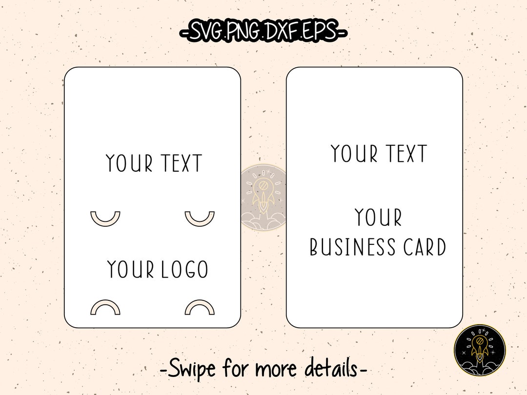 Keychain Display Card Packaging Business Card Slot Template SVG Cricut ...