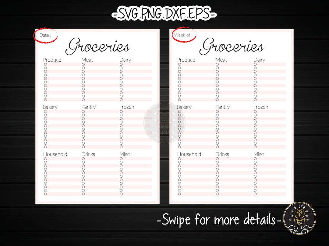 Printable Grocery Shopping List PDF: A4, A5, Letter Size - Etsy UK