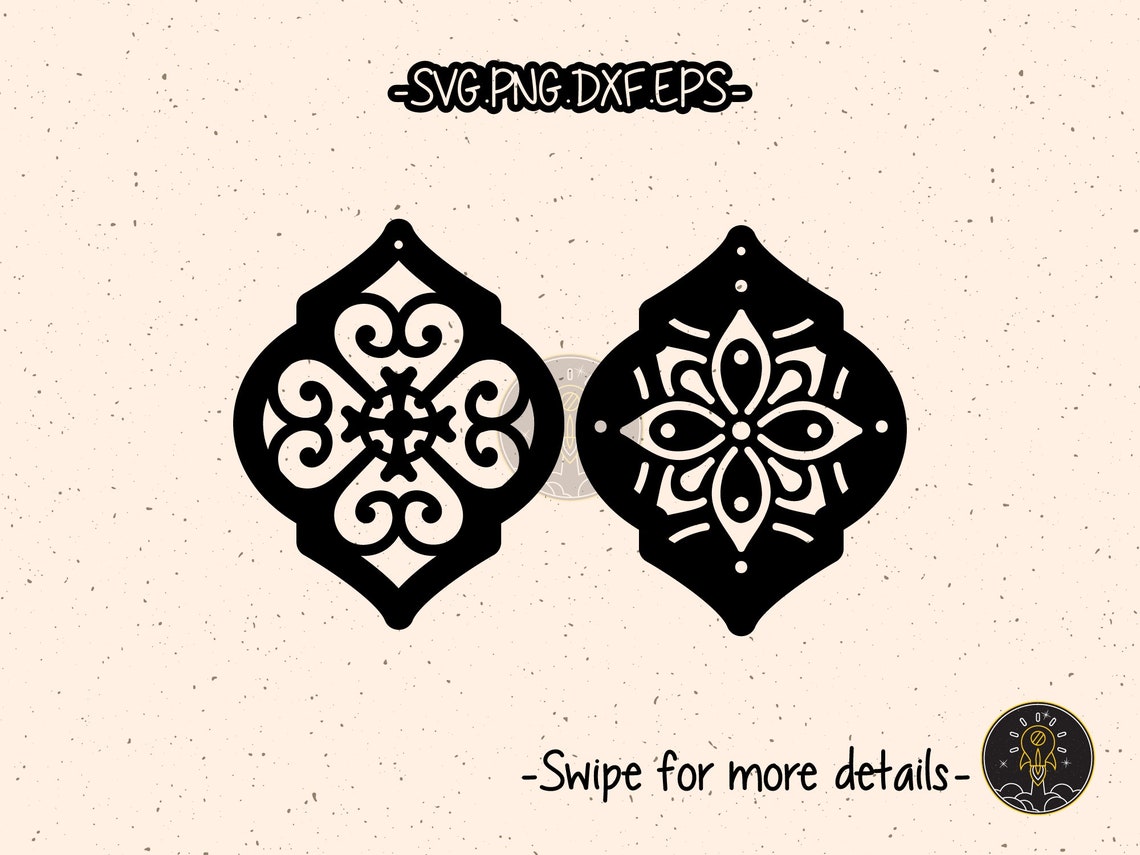 Indian Moroccan Arabic Filigree Quatrefoil Leather Earring - Etsy