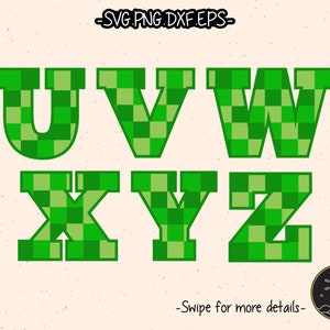 Mine Theme Pattern Number Letter Font Alphabet SVG Cricut Cut File ...