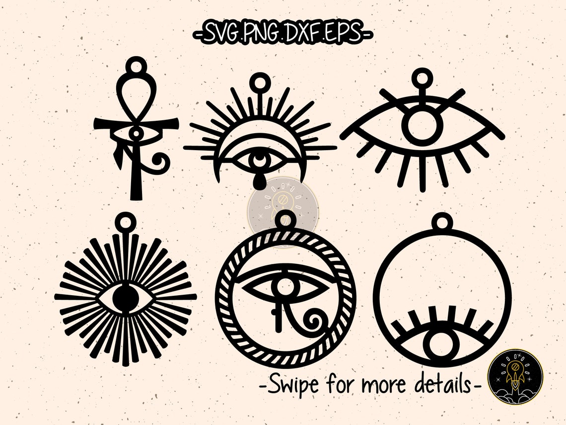 Egypt Evil Eyes Earring Template SVG Laser Cut File Leather - Etsy
