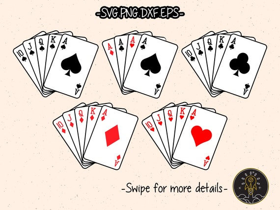 Ace Casino Playing Cards Royal Flush Poker SVG Cut File Cricut - Etsy