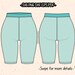 Short Legging SVG CAD Technical Flat Sketch Cricut Fashion Cut File PDF ...