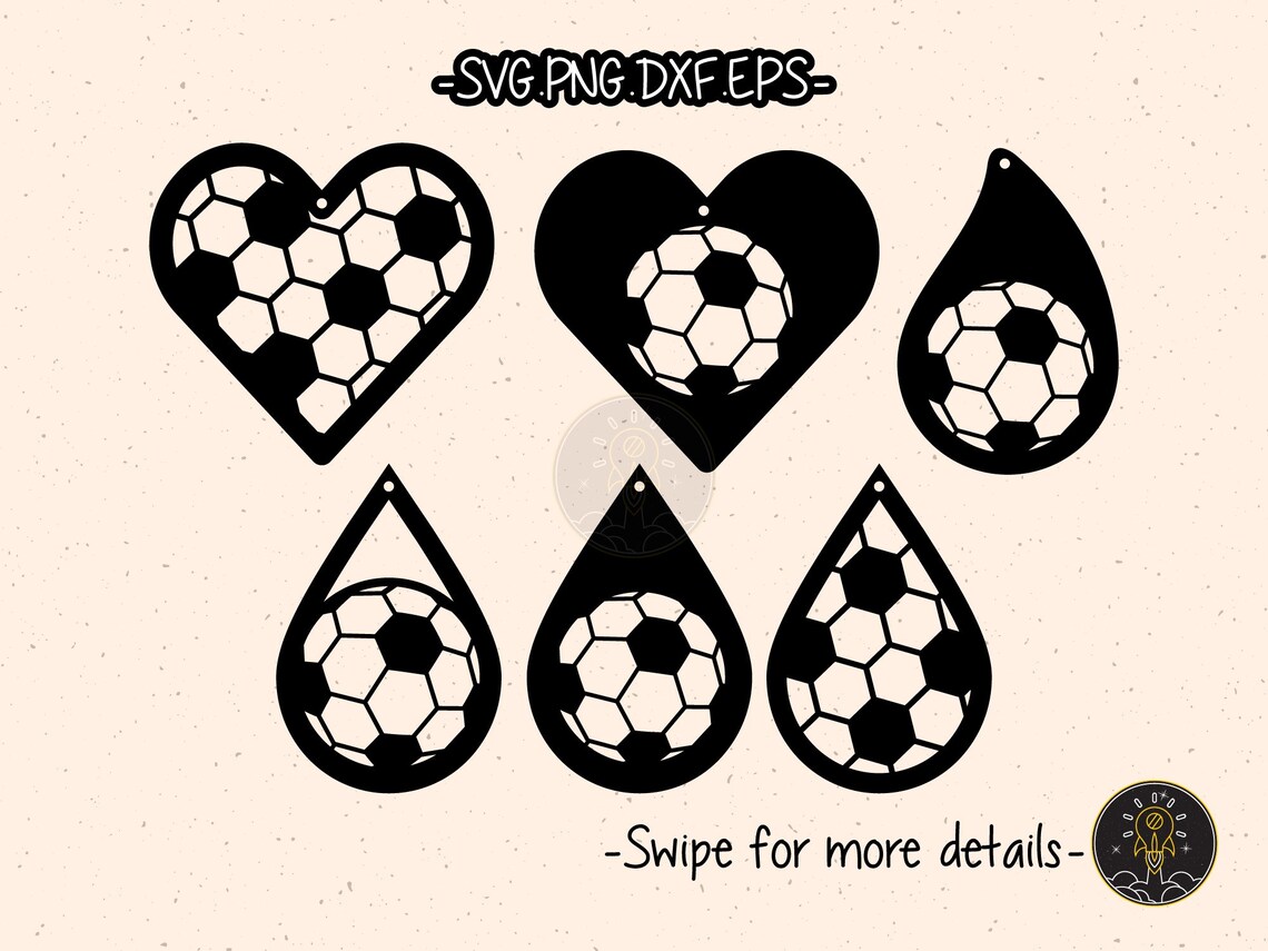 Football Soccer Earring Template SVG Laser Cut File | Acrylic Wood ...