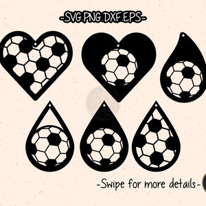 Football Soccer Earring Template SVG Laser Cut File | Acrylic Wood ...