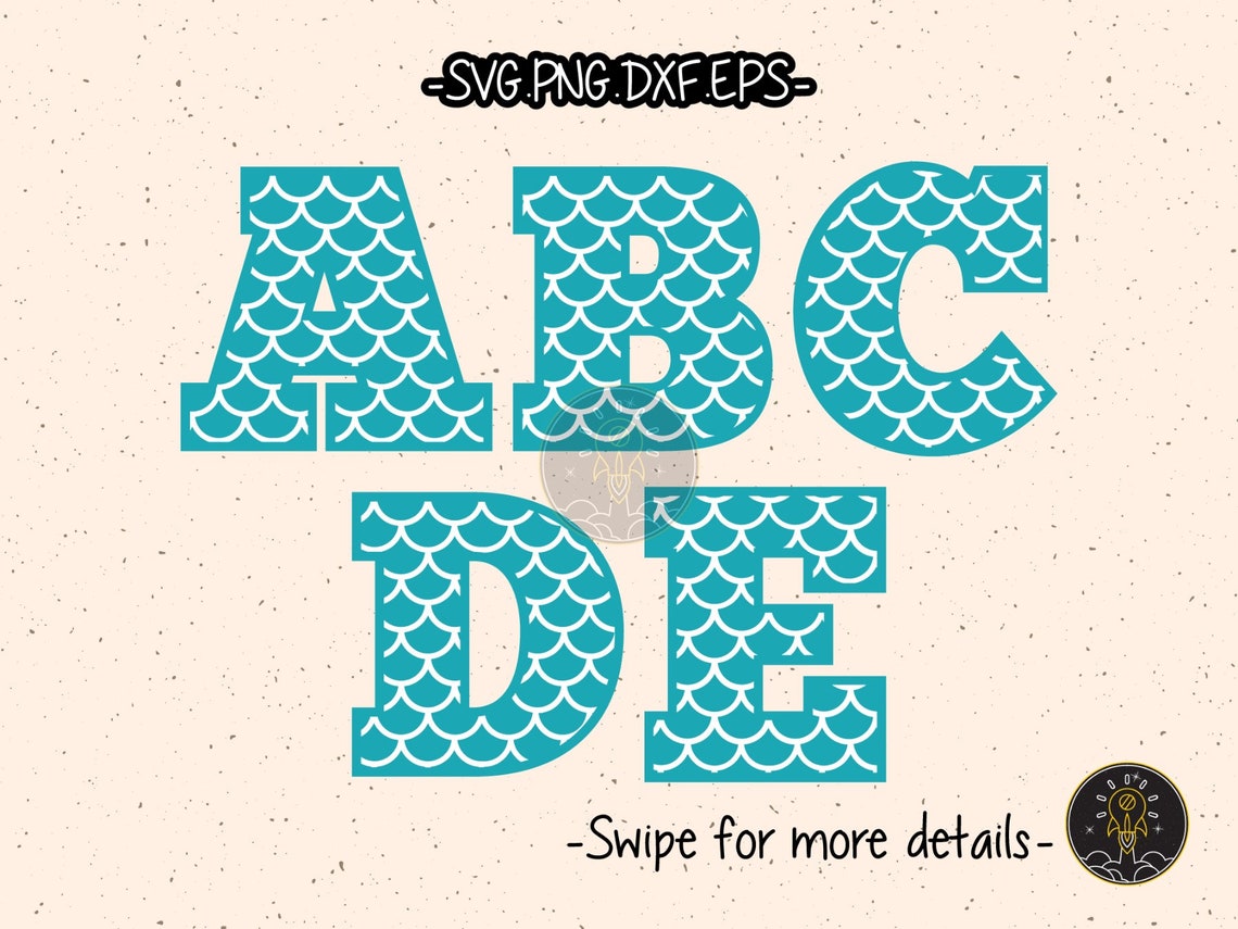 Mermaid Letter Font Alphabet SVG Cut File Cricut Clipart - Etsy