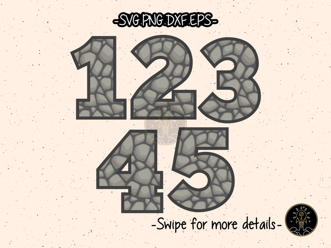 Rock Stone Number SVG Cut File Cricut Clipart - Etsy