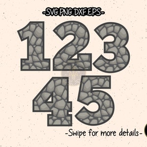 Rock Stone Number SVG Cut File Cricut Clipart - Etsy