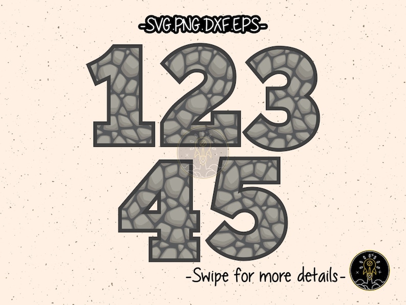 Rock Stone Number SVG Cut File Cricut Clipart - Etsy