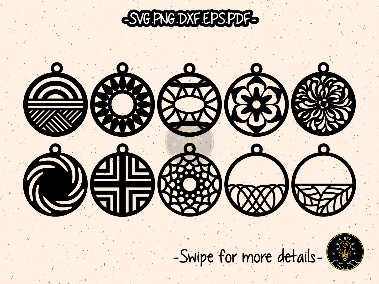 Circle Round Earring Template SVG Laser Cut File Leather - Etsy