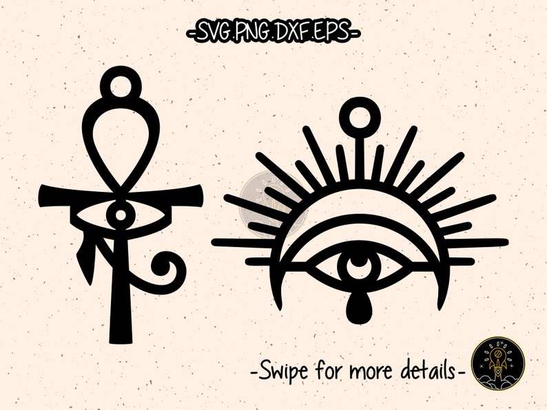 Egypt Evil Eyes Earring Template SVG Laser Cut File Leather - Etsy