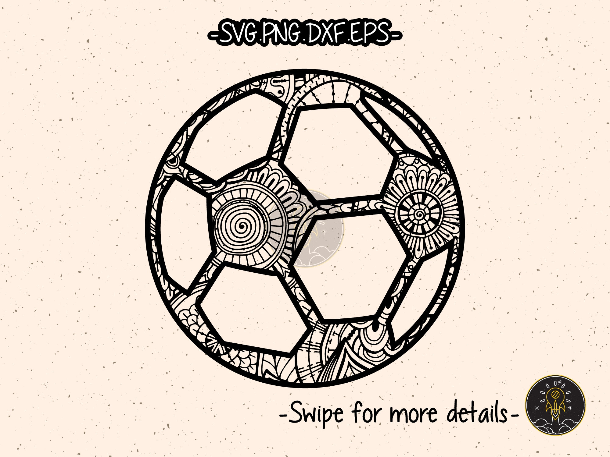 Soccer Football Mandala Zentangle SVG Laser Cut File CNC - Etsy Canada