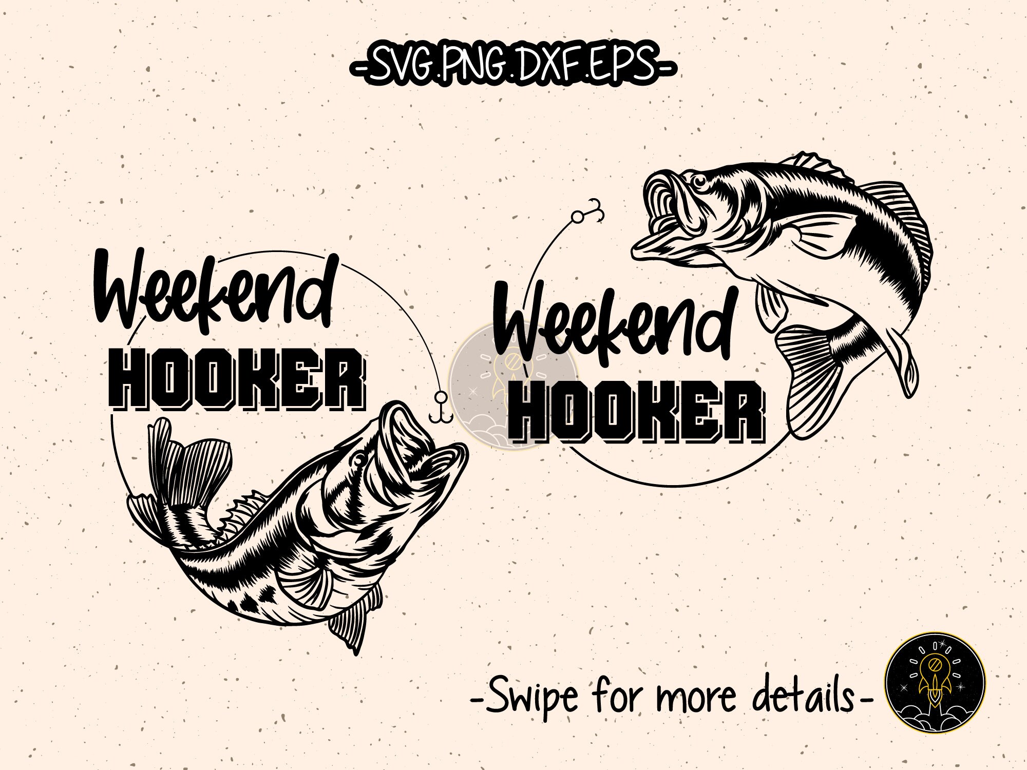Bass Fish SVG Hook Fishing Cut File Weekend Hooker Cricut - Etsy