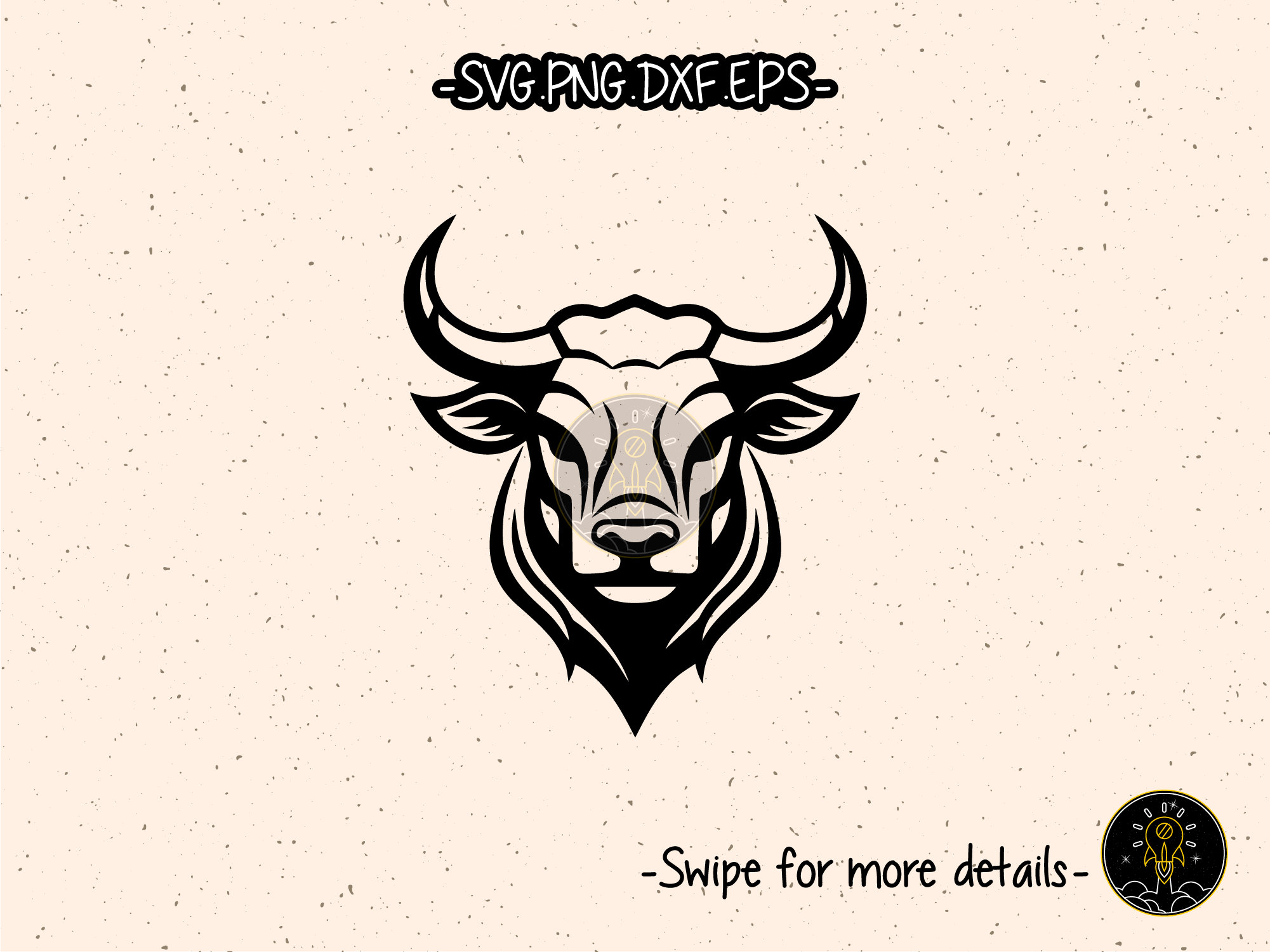 Bull Head SVG Animal Mascot Cut File Cricut Clipart Silhouette Cameo - Etsy