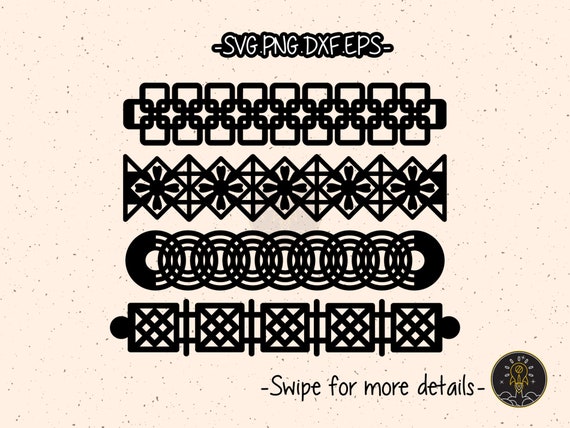 Leather Cuff Bracelet Template SVG Laser Cut File Vector Cricut ...