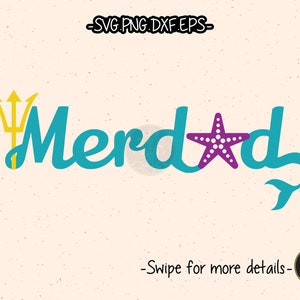 Merdad Mermom Mermaid SVG Cut File Cricut Clipart - Etsy