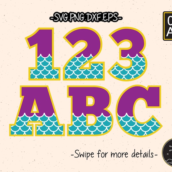 Mermaid Font Svg - Etsy