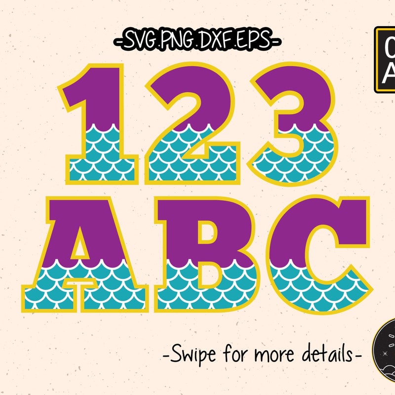 Mermaid Font Svg - Etsy