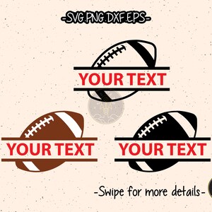 American Football Split Monogram Frame SVG Cut File Cricut Clipart - Etsy