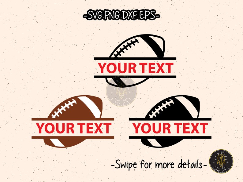 American Football Split Monogram Frame SVG Cut File Cricut Clipart - Etsy