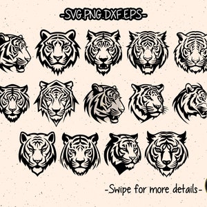 Tiger Head SVG Animal Mascot Cut File Cricut Clipart Silhouette Cameo ...