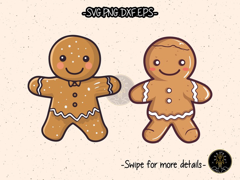 Cute Gingerbread SVG Laser Cut File Cricut Clipart Silhouette - Etsy