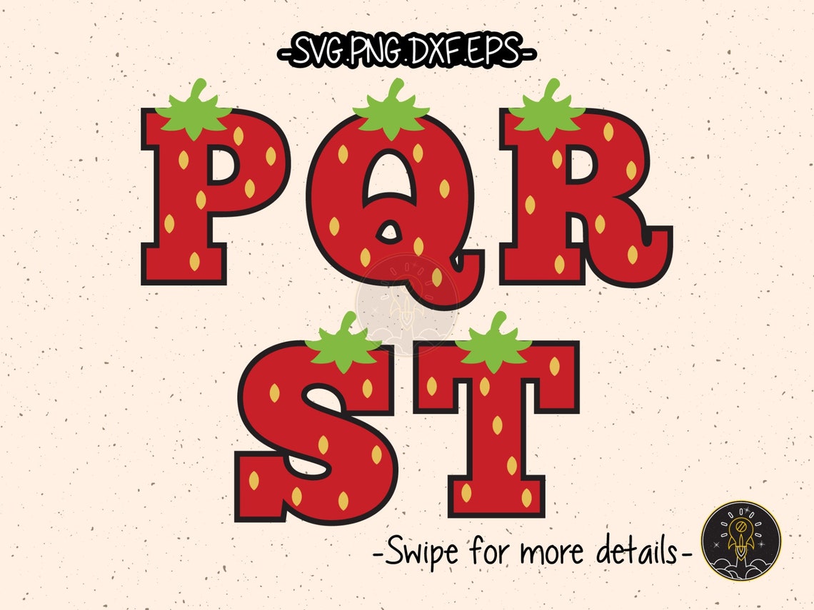 Strawberry Fruit Number Letter Font Alphabet SVG Cut File - Etsy