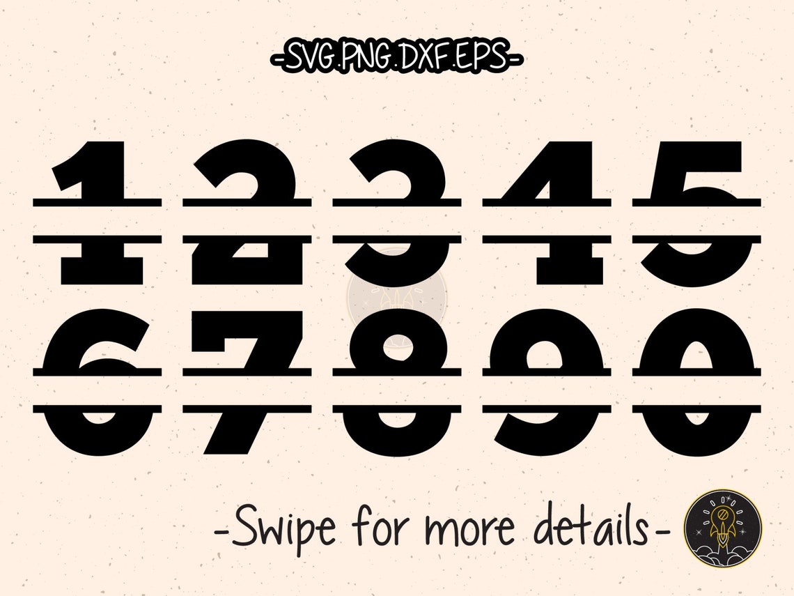 Split Number Monogram Frame SVG Cricut Cut File Clipart - Etsy