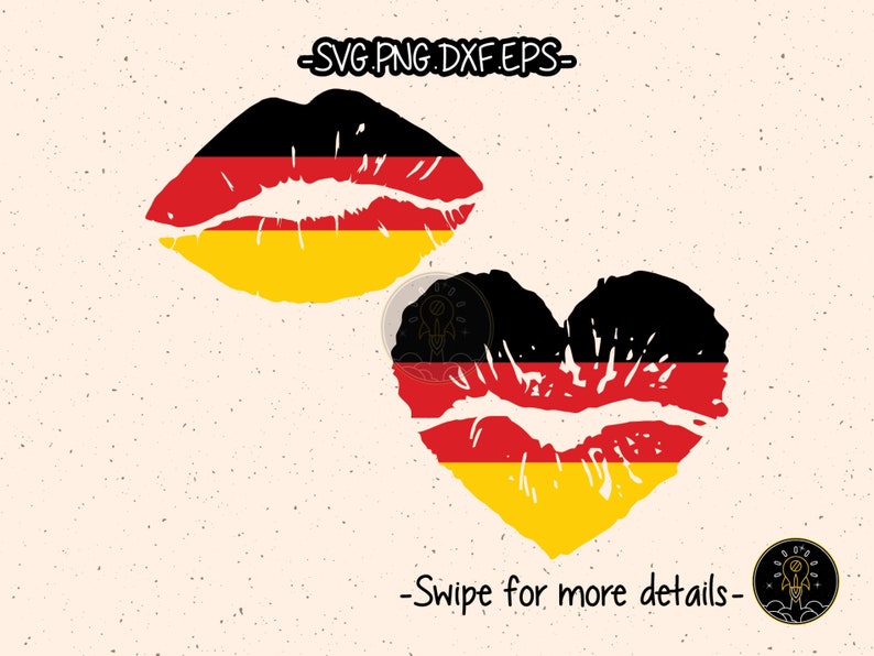 German Germany Flag Lips Heart SVG Cut File Cricut Clipart - Etsy