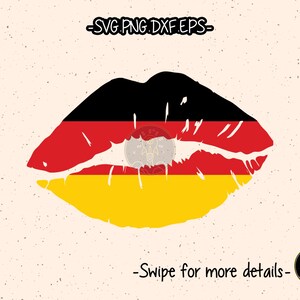 German Germany Flag Lips Heart SVG Cut File Cricut Clipart - Etsy