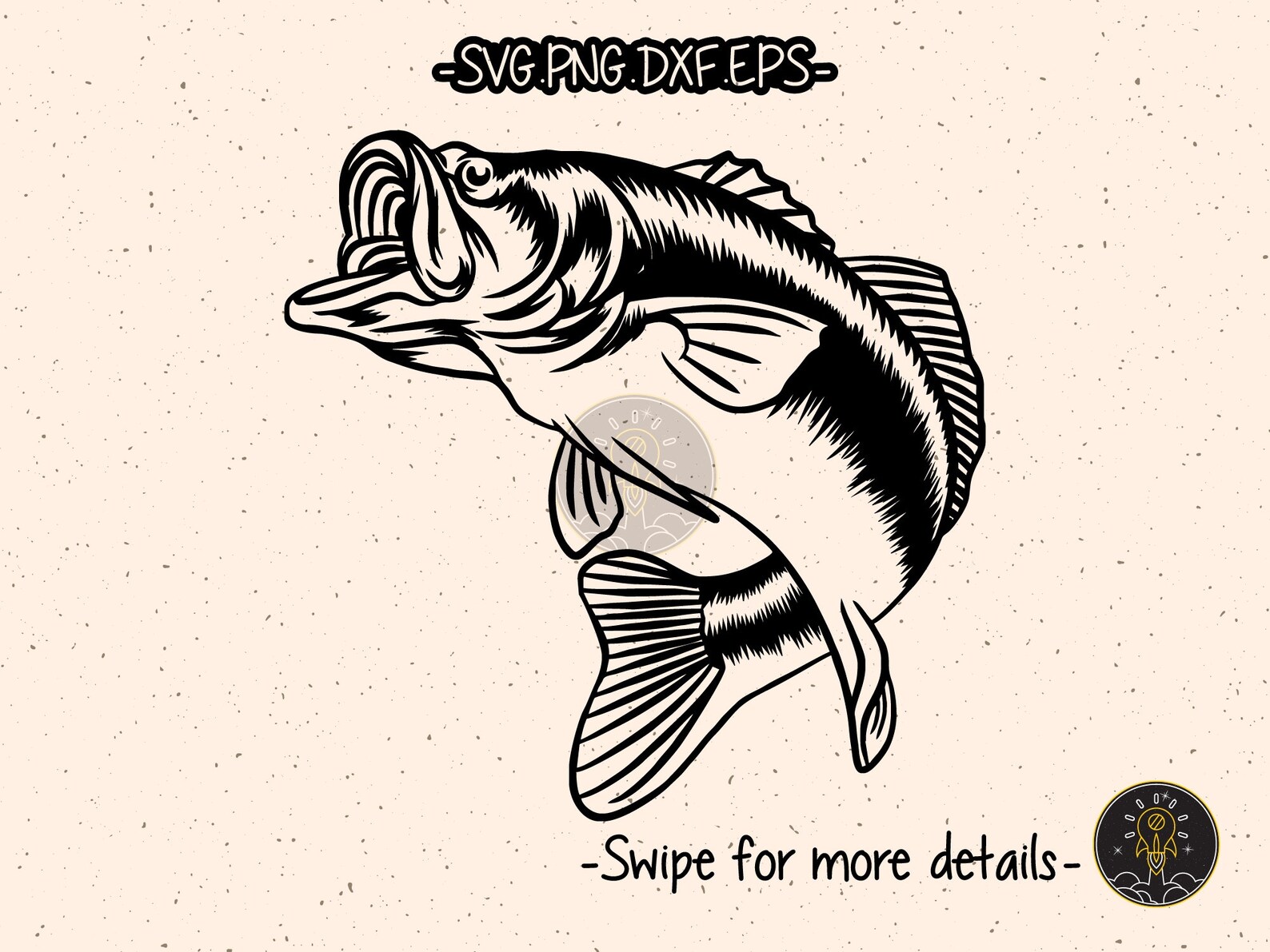 Jumping Bass Fish Fishing SVG Cut File Cricut Clipart - Etsy