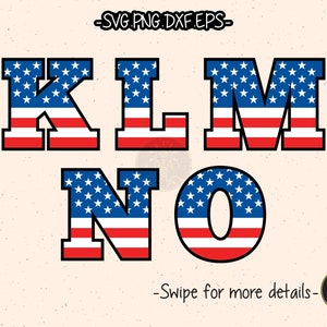 USA American Patriotic Independence Day Memorial Day Alphabet Number ...