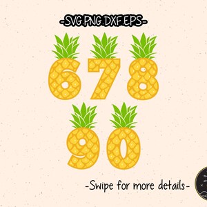 Pineapple Number Letter Font Alphabet SVG Cricut Cut File Clipart - Etsy