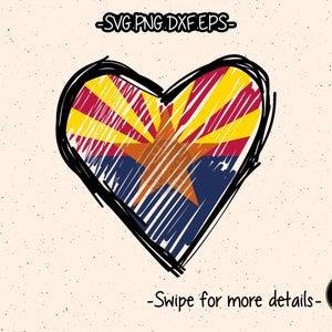 Arizona State Flag Heart Sunflower SVG Cut File Cricut Clipart - Etsy