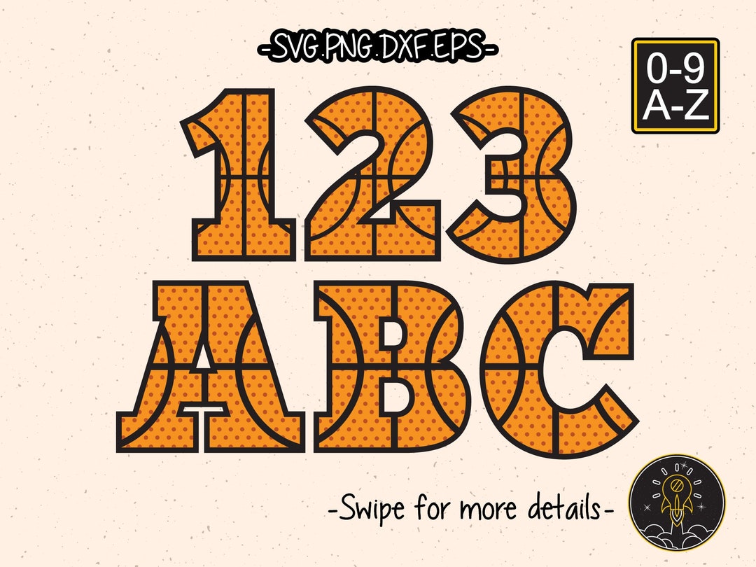 Basketball Team Number Letter Font Alphabet SVG Cut File Cricut - Etsy