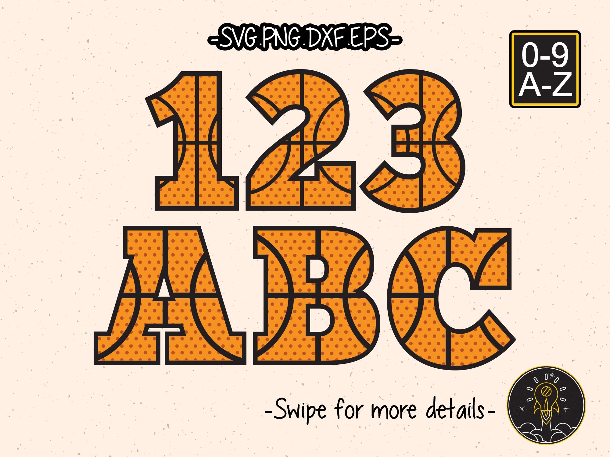 Basketball Team Number Letter Font Alphabet SVG Cut File - Etsy