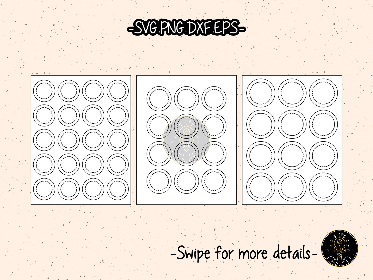 Button Press Pin Badge Template 8.5x11 Inch Paper SVG Cut File Cricut ...