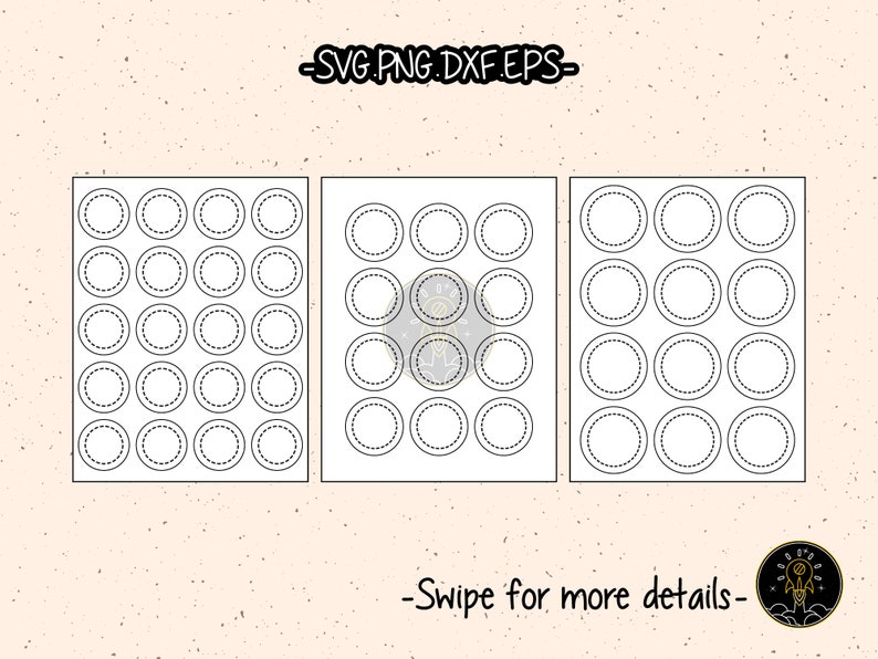 Button Press Pin Badge Template 8.5x11 Inch Paper SVG Cut File Cricut ...