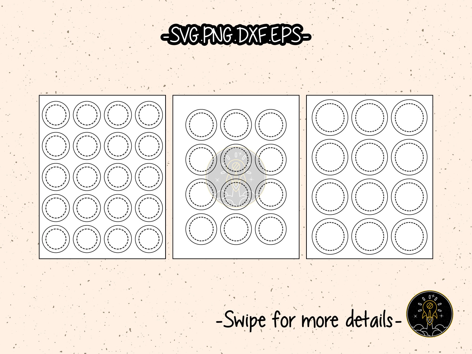 Button Press Pin Badge Template 8.5x11 Inch Paper SVG Cut File Cricut ...