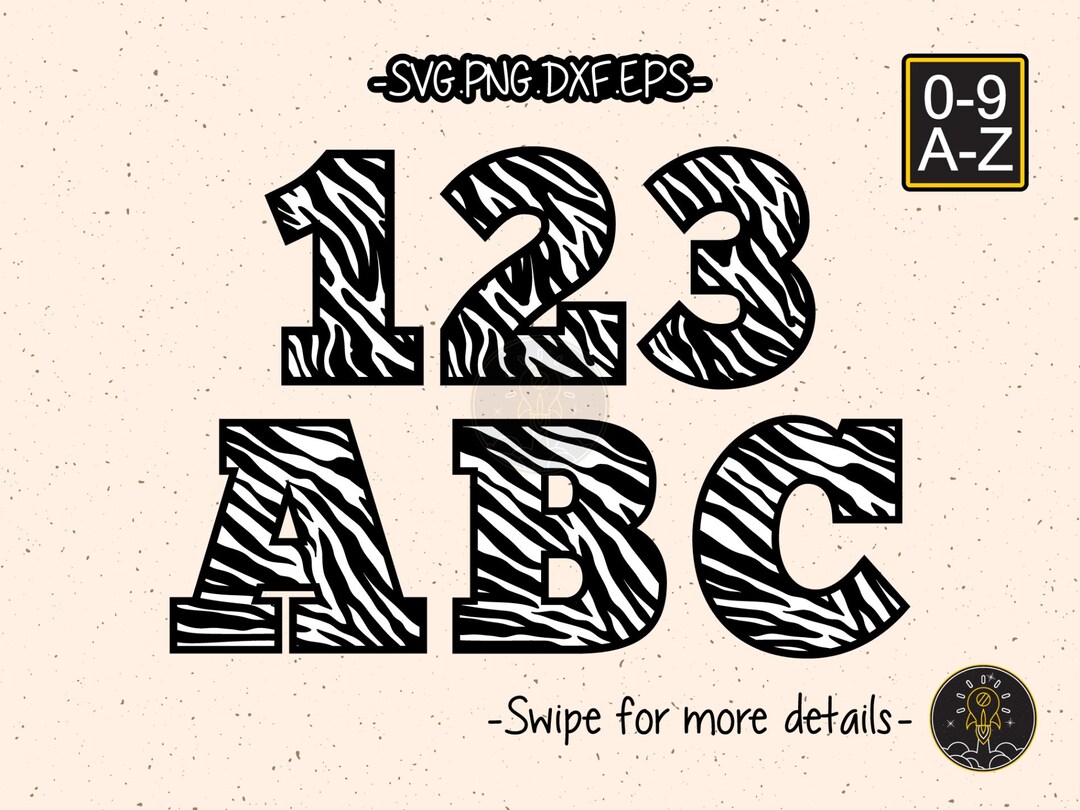 Zebra Alphabet Number Letter Font SVG Cricut Cut File Clipart - Etsy