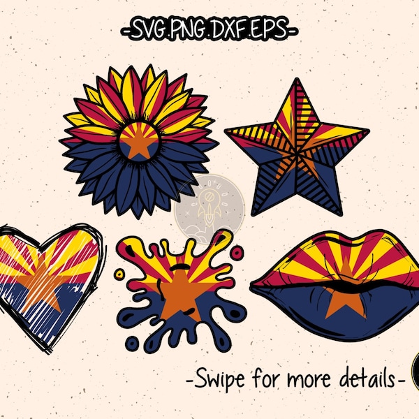 Arizona State Flag Svg - Etsy