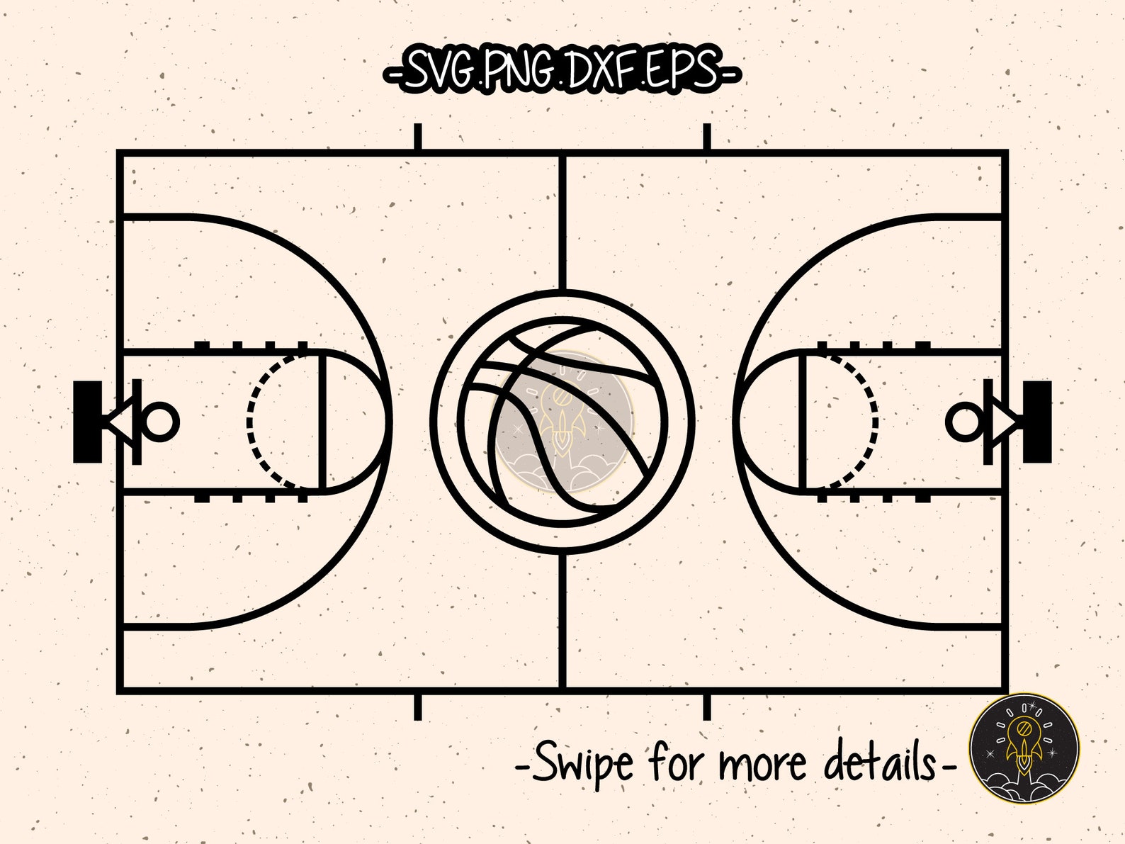Basketball Court Field SVG Cut File Cricut Clipart - Etsy