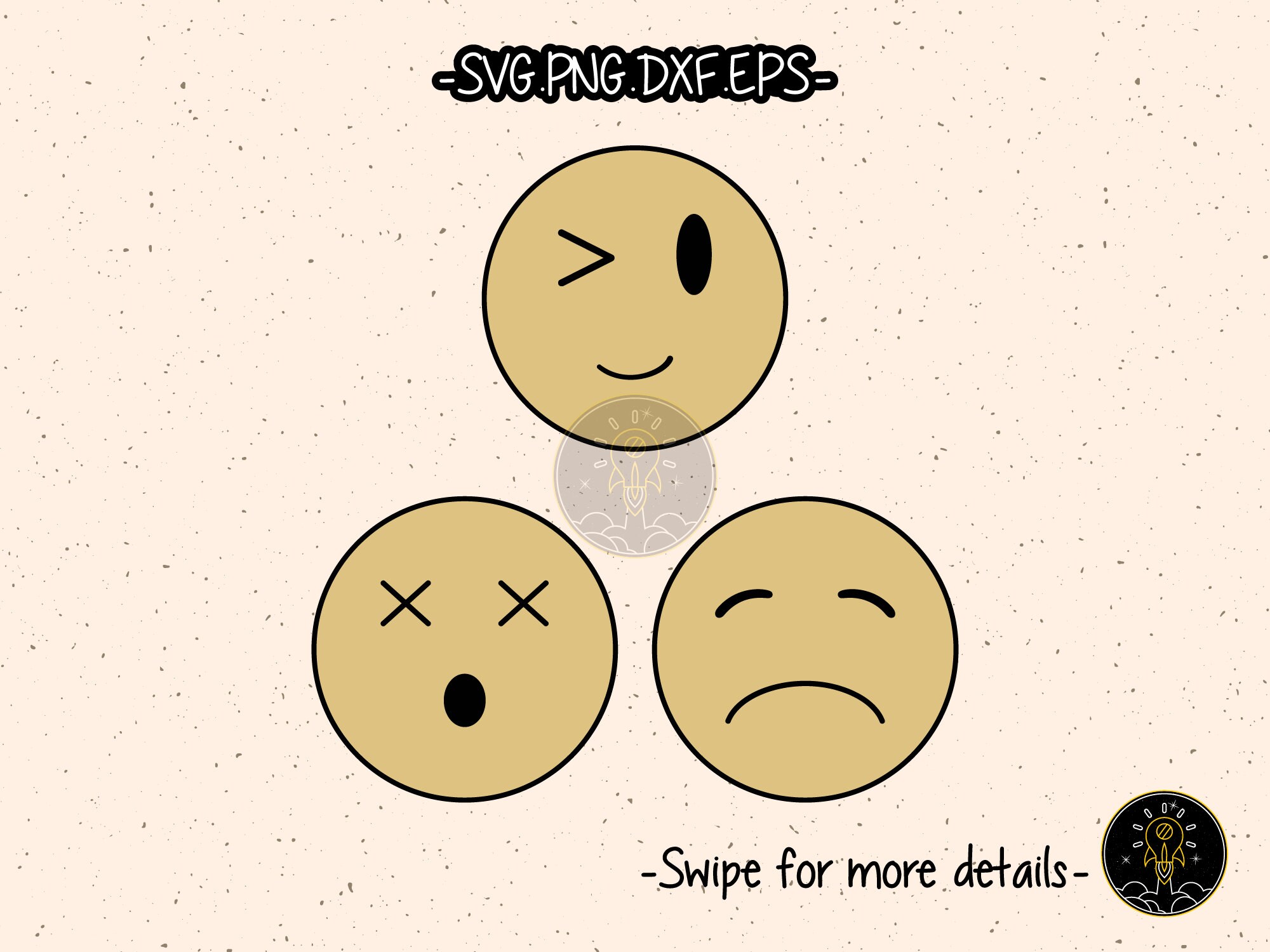Vintage Retro Emoji Face Bundle SVG Cricut Cut File Clipart - Etsy